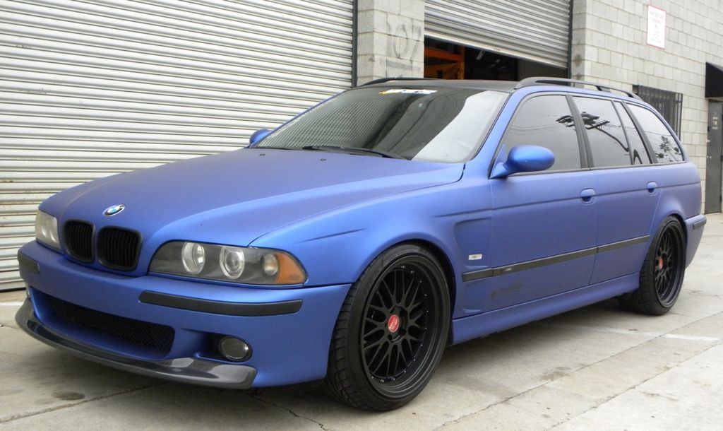 My E39 Wagon Matte Estoril Blue on 20x10 ESM-004